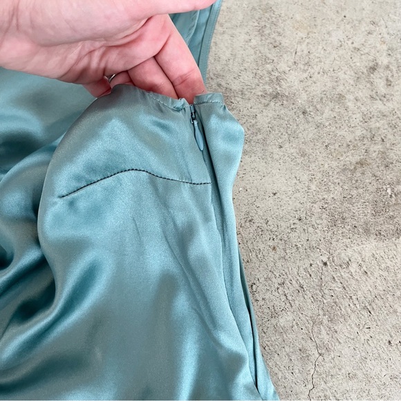 Reformation | Dresses | Reformation Nwt Alanis Silk Dress In Verdigris ...
